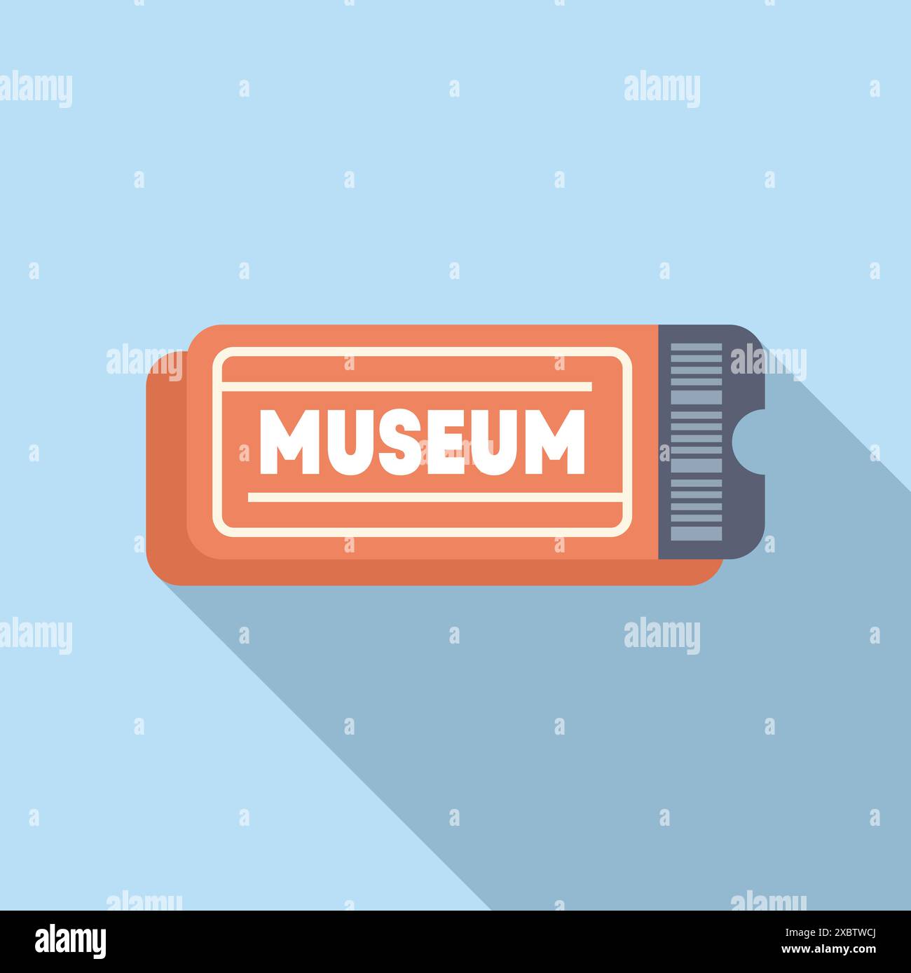Orange museum ticket allowing entry for exhibition visit Stock Vector ...