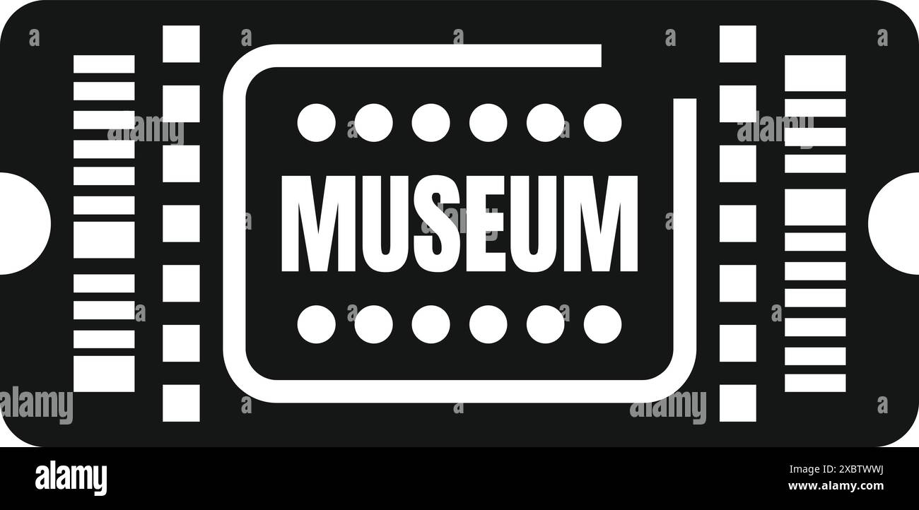 Black museum ticket icon representing visiting a museum Stock Vector ...