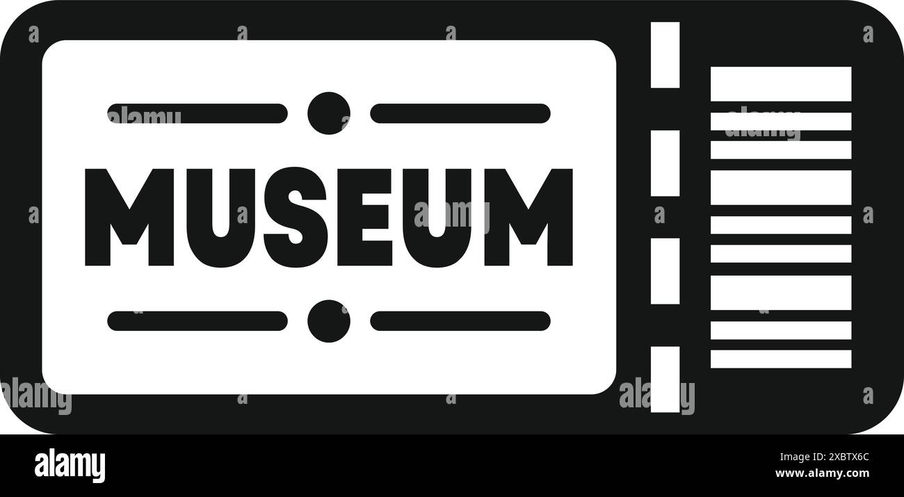 Museum ticket admit one access pass for exhibition viewing Stock Vector ...