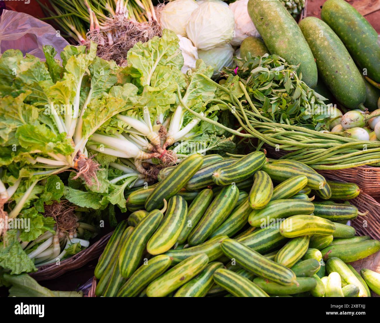 Fruits and vegetables on local market in Cambodia Stock Photo - Alamy