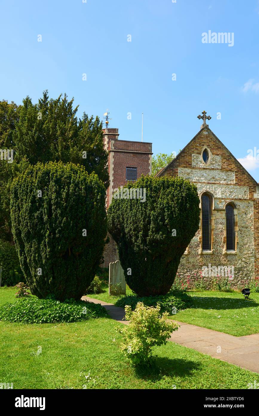 The churchyard and exterior of the ancient church of St Mary, Barnes ...