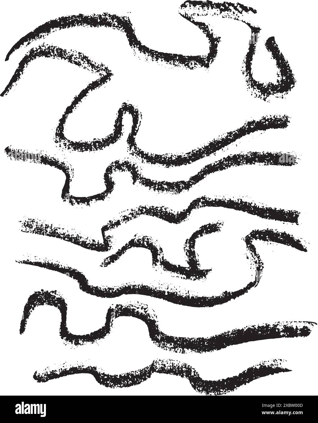 Hand Drawn Chalk Texture Wave Brushes Set Stock Vector Image & Art - Alamy