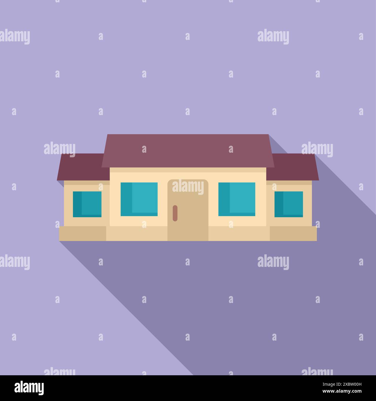 Modern suburban house casting a long shadow, ideal for projects related ...