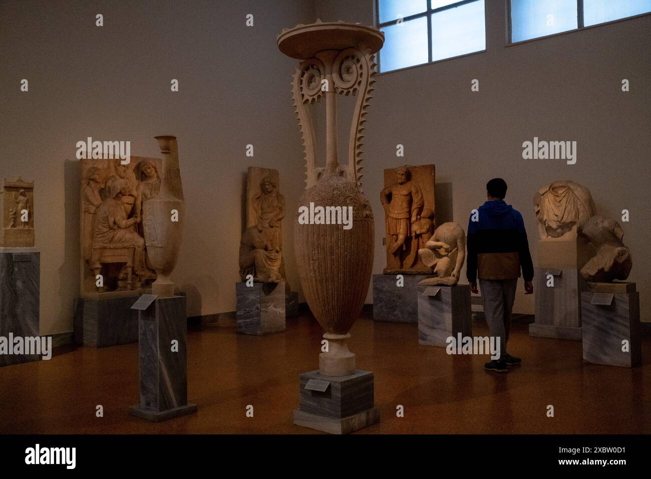 Antique ceramic vase and amphora at the National Archaeological Museum ...
