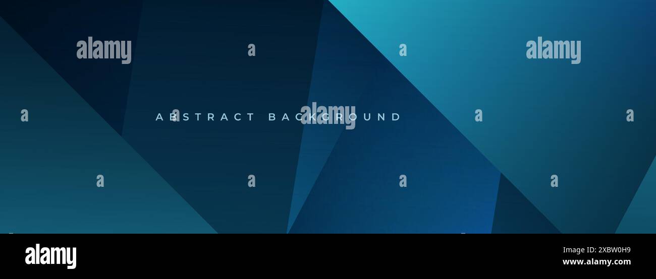 Blue modern abstract wide banner with geometric shapes. Dark blue ...
