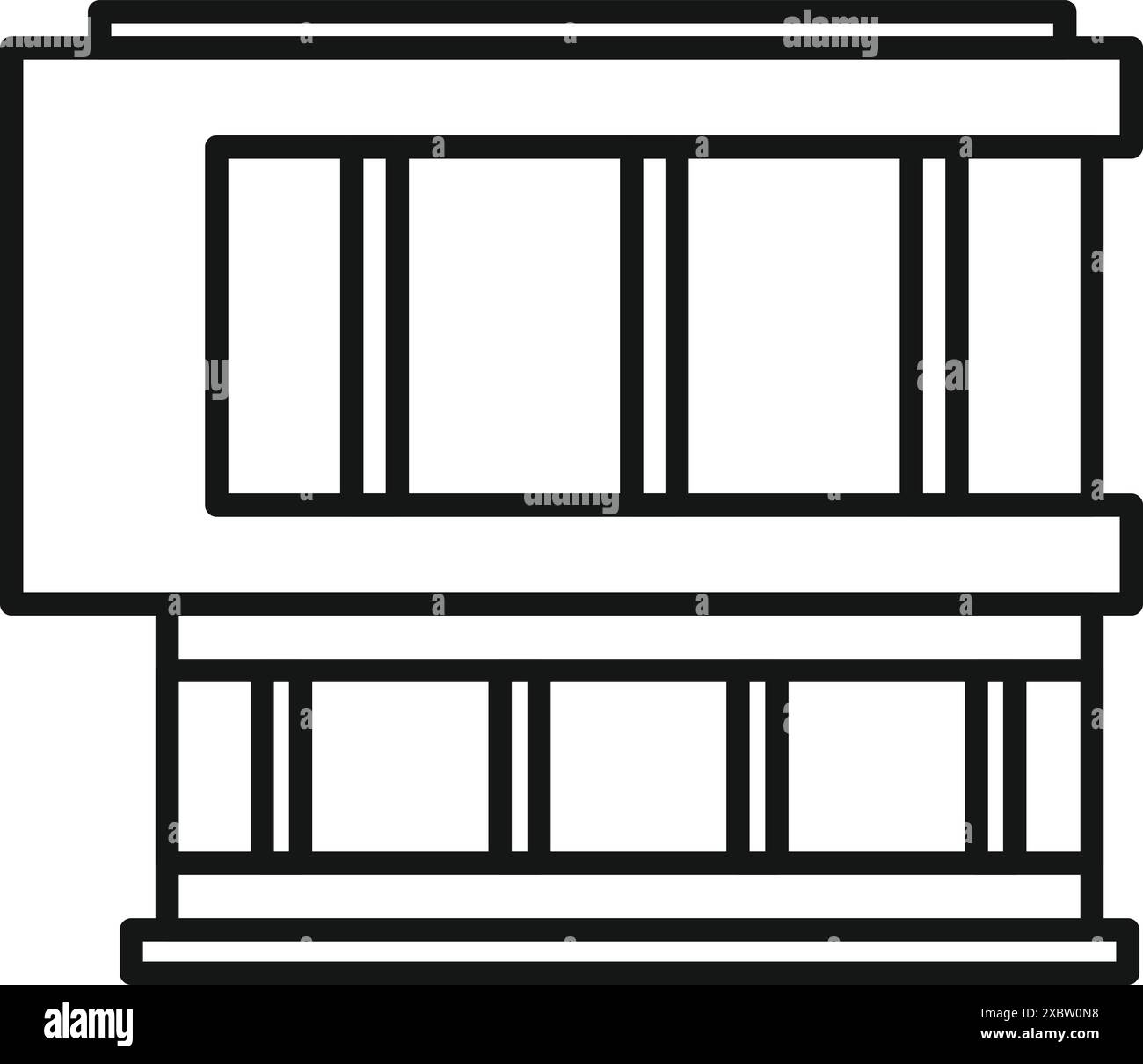 Simple line drawing of an office building representing modern urban ...