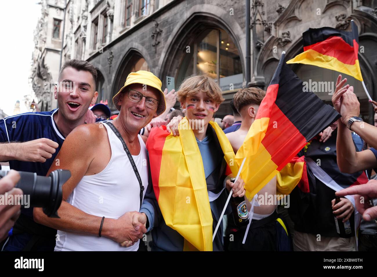 Germany and Scotland fans at Marienplatz, Munich. Scotland will face ...