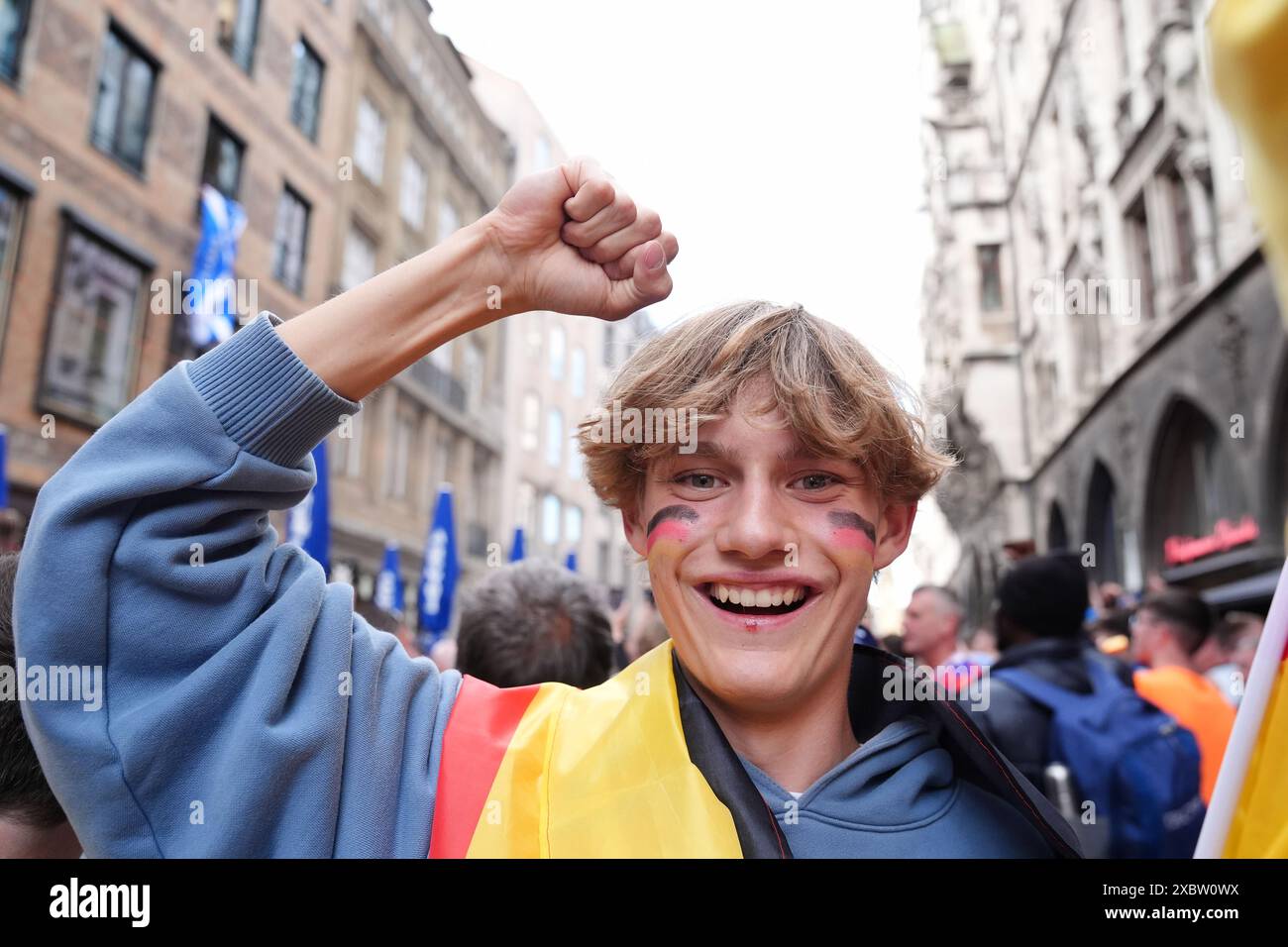 Germany fans at Marienplatz, Munich. Scotland will face Germany in the ...