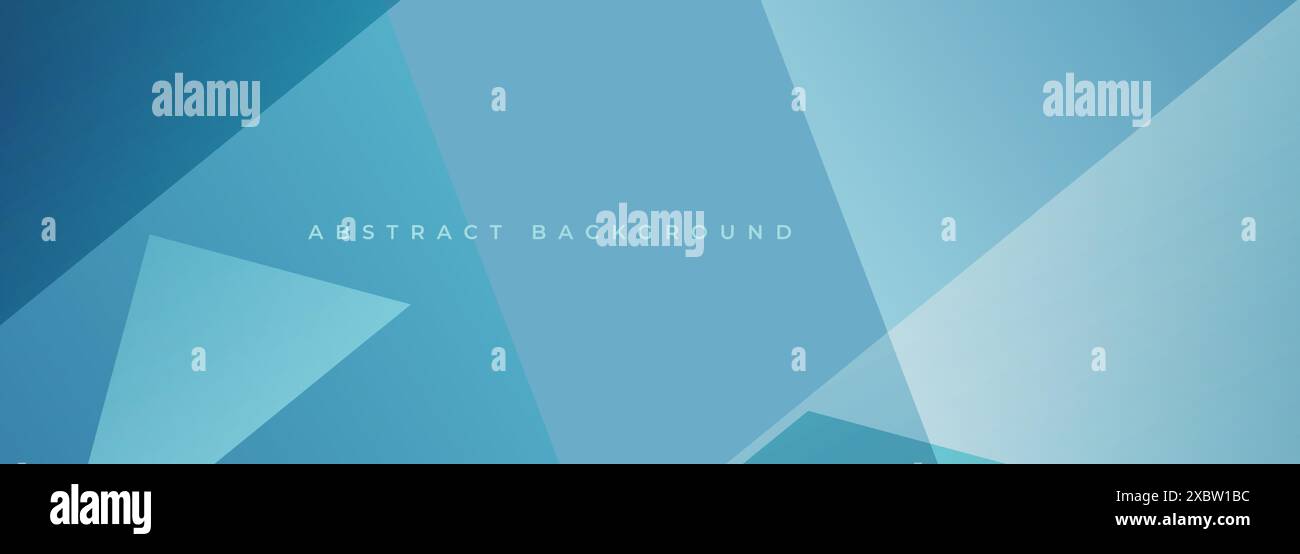 Blue modern abstract wide banner with geometric shapes abstract ...