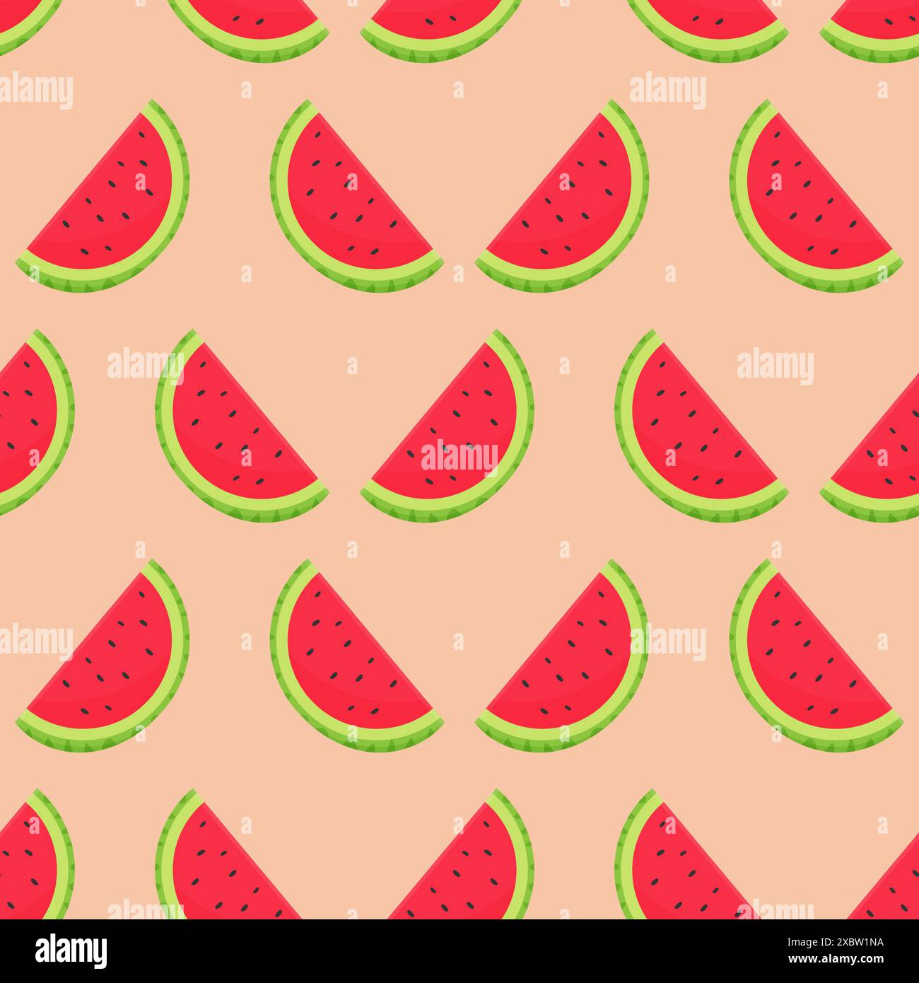 Seamless pattern, appetizing watermelon slice, vector illustration ...