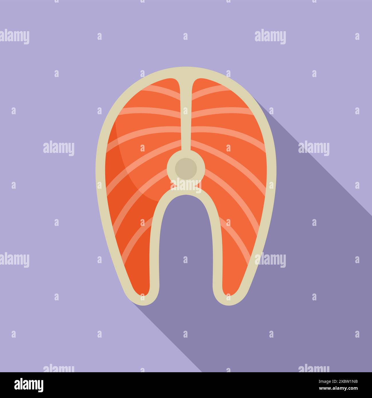 Icon depicting a fresh salmon fillet, embodying healthy eating and ...