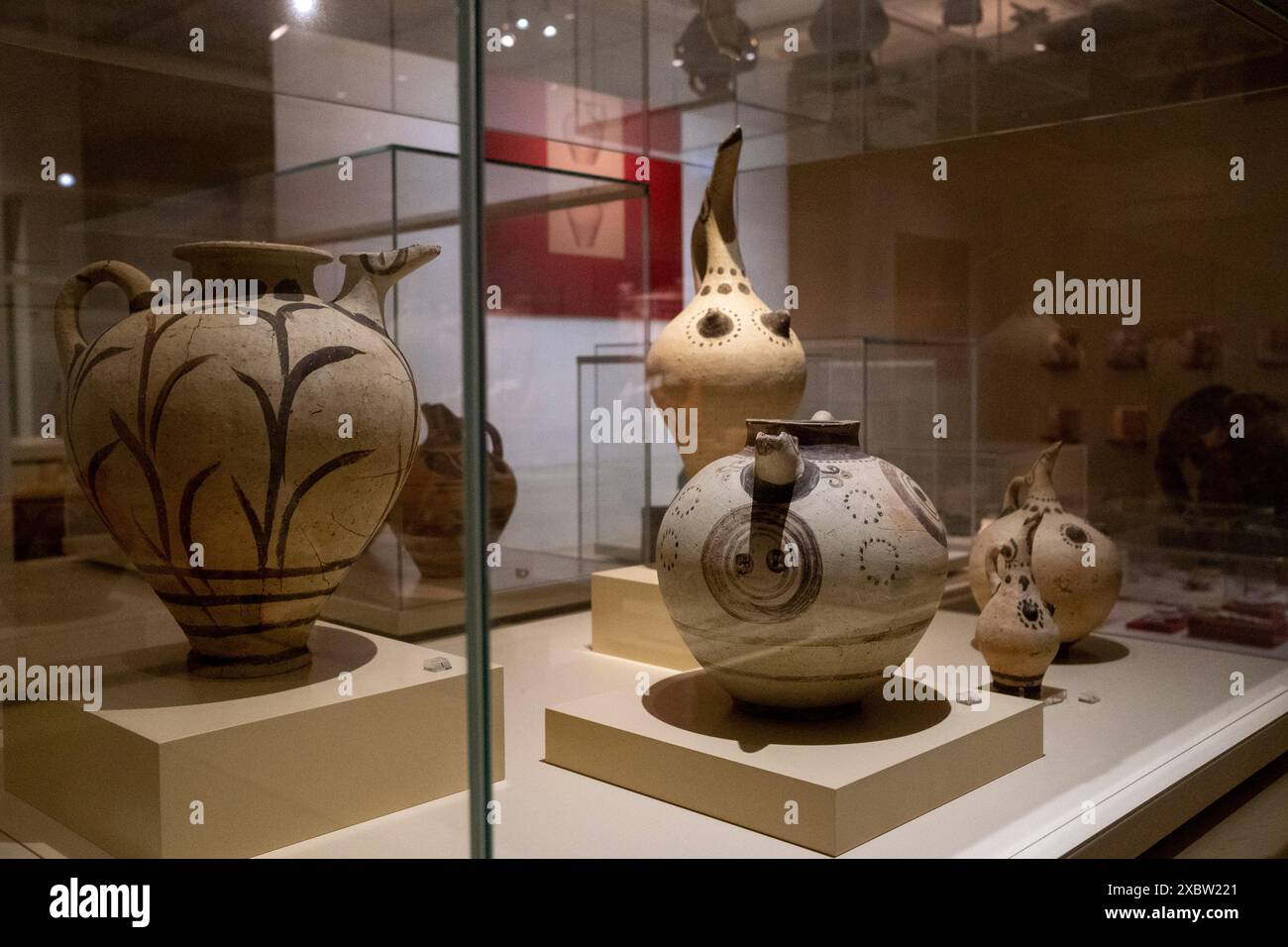Antique ceramic vase and amphora at the National Archaeological Museum ...