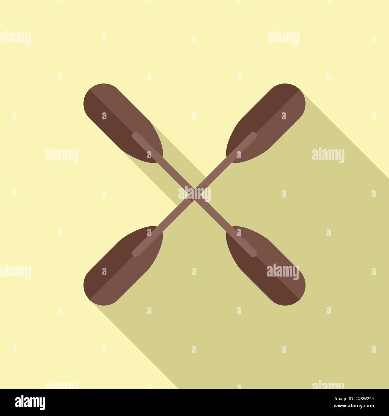 Four brown kayak paddles are making a cross with their shafts Stock ...