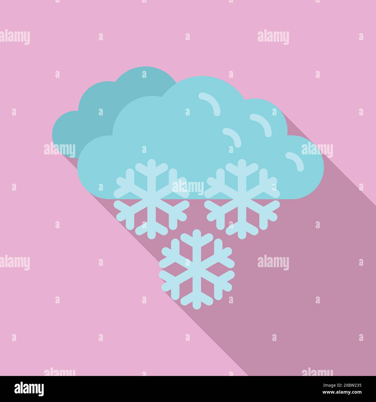 Blue cloud casting snowflakes representing winter, snow, cold weather ...