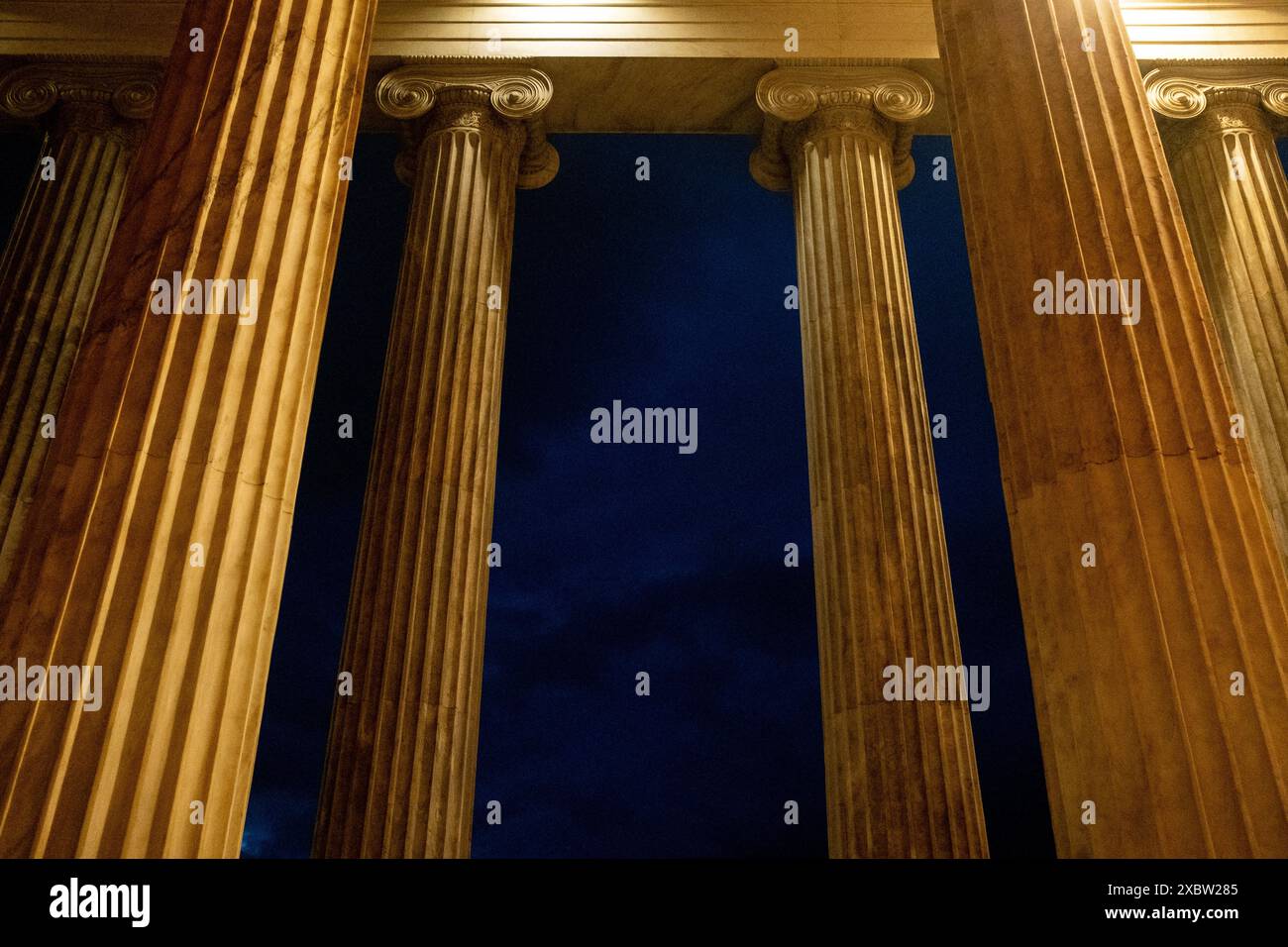 Entrance with marble Ionian columns to the National Archaeological ...