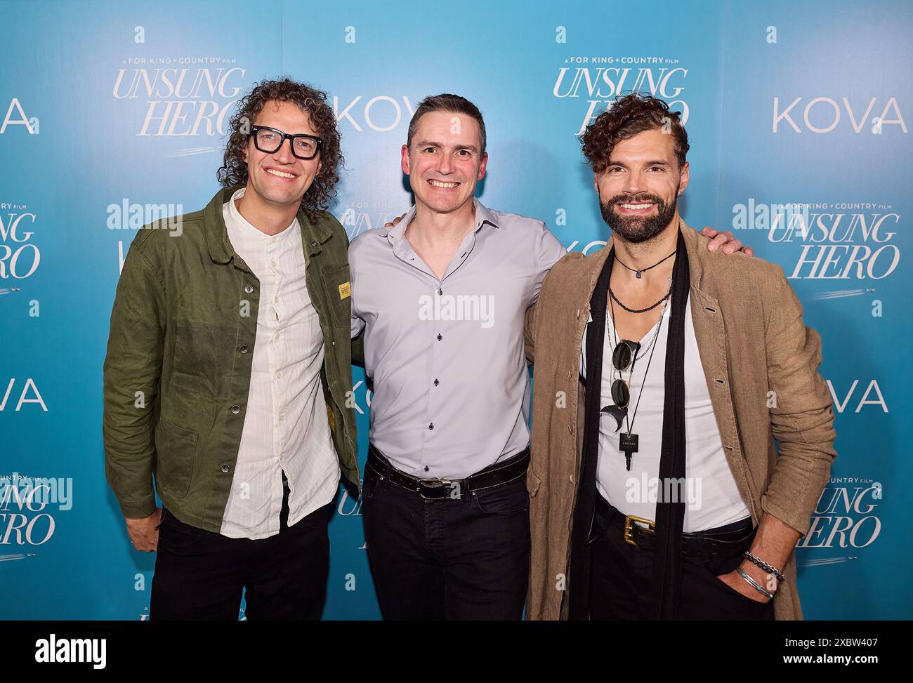 London, UK. 12th June 2024. Joel and Luke Smallbone with Gordon of ...