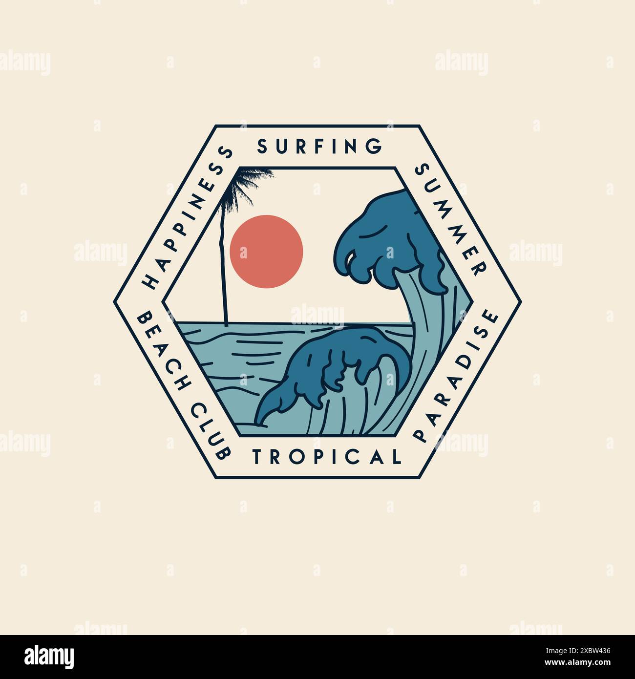 Summer label retro surf Stock Vector Images - Alamy