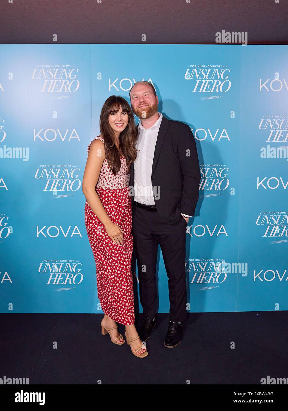 London, UK. 12th June 2024. Josh Walsh and Abbe Walsh pose for pictures ...