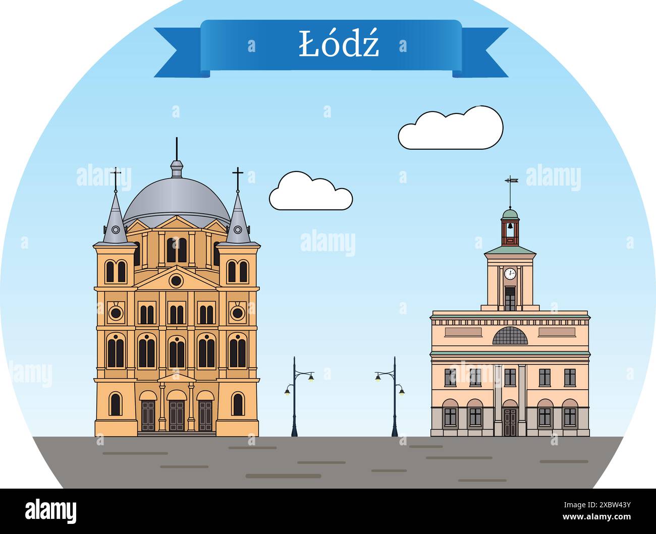 Panoramic view town on Stock Vector Images - Alamy