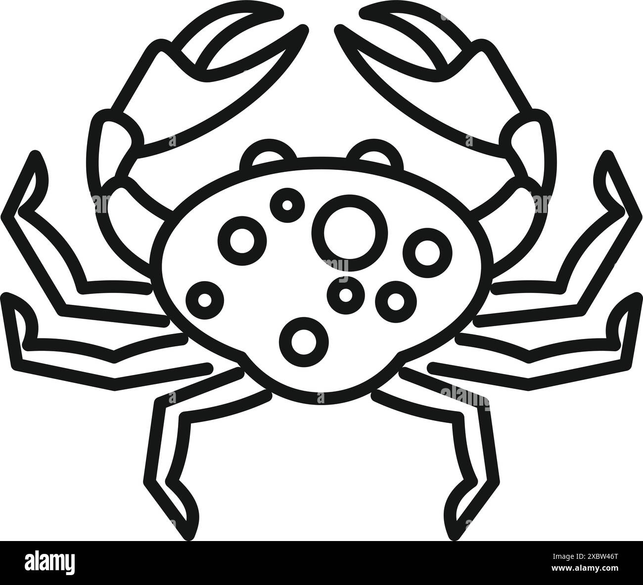Simple line drawing of a crab with big claws, useful for representing ...