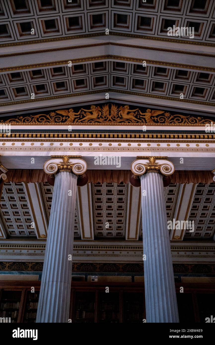 Interior of the Academy of Sciences, Humanities and Fine Arts Athens ...