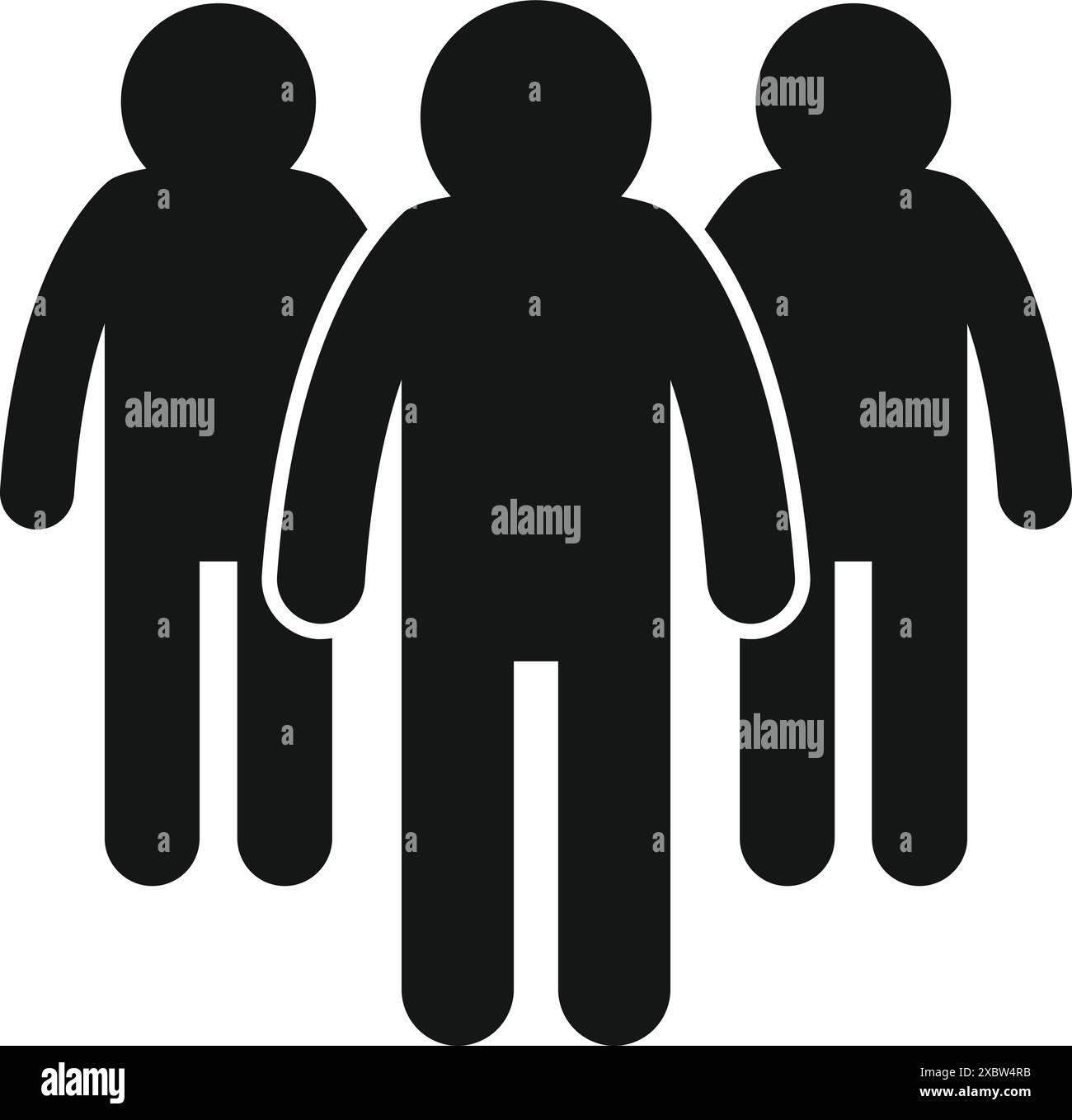 Three people are standing, creating the concept of a community or a ...