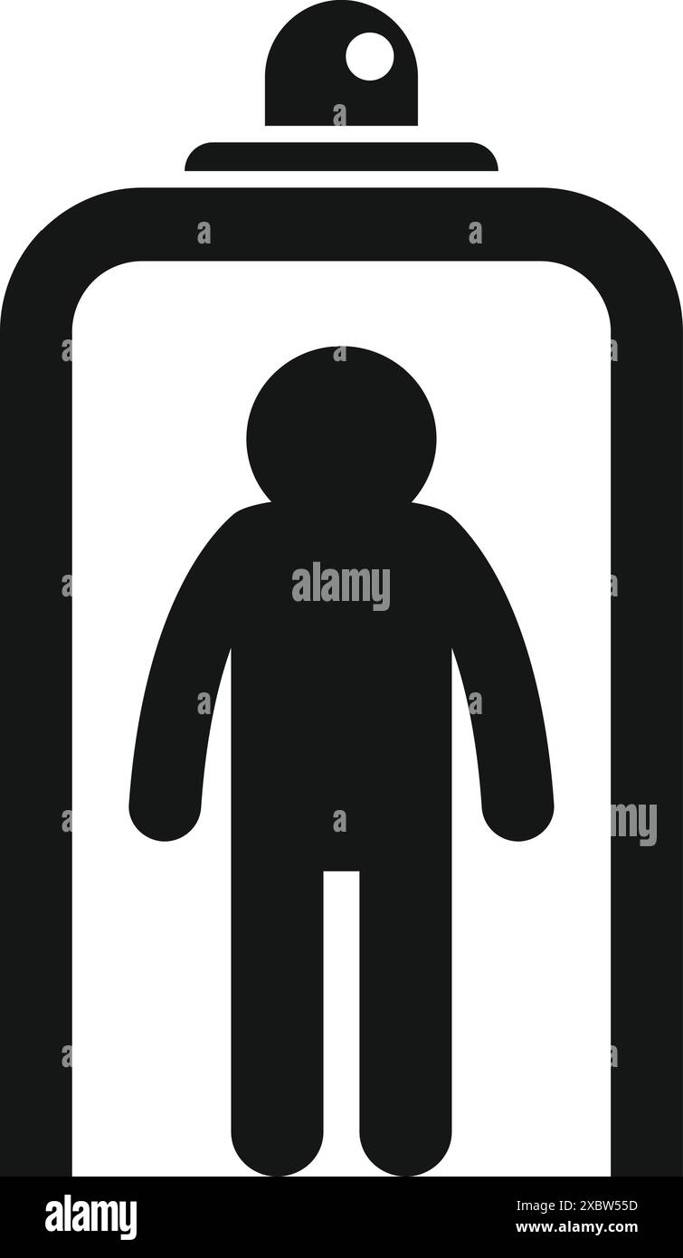 Security guard checking passenger passing through security gate at the ...