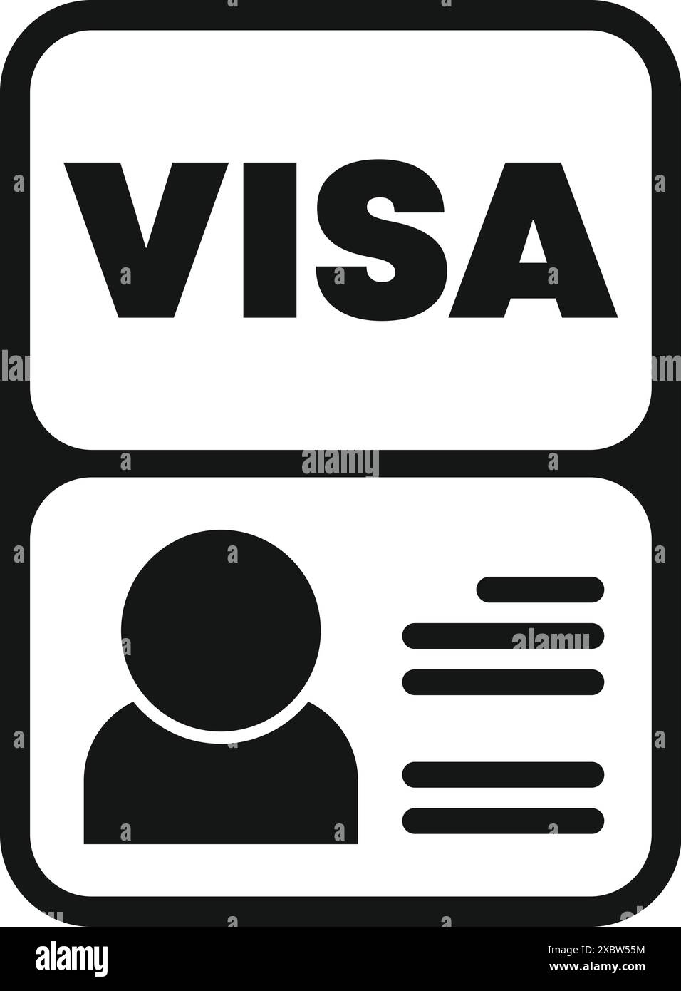 Simple Black Icon Of A Visa Document Allowing International Travel And