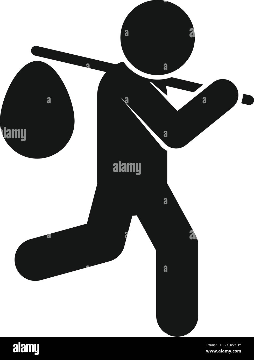 Belongings bag stick Stock Vector Images - Alamy