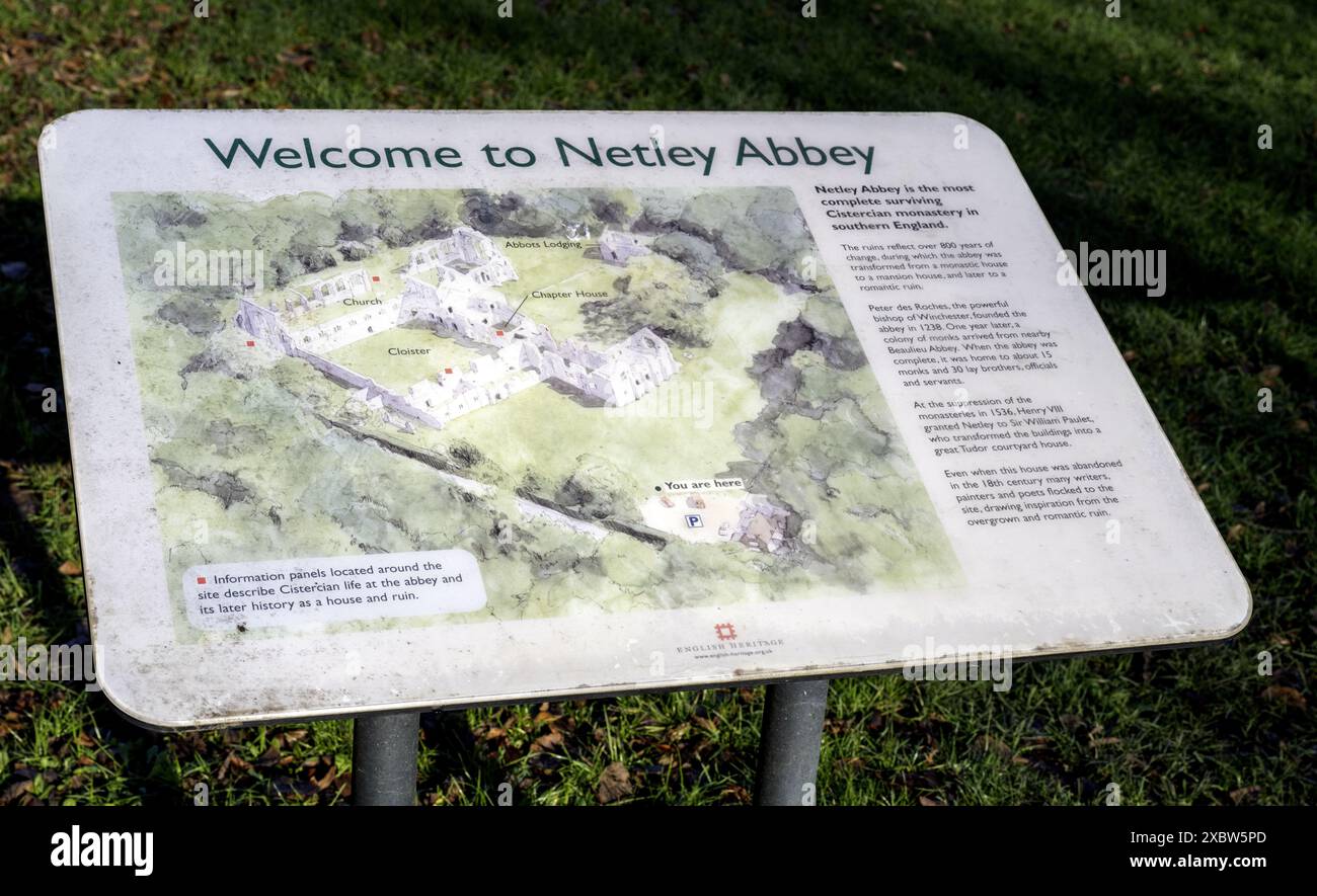 Welcome to Netley Abbey sign, Abbey Hill, Netley, Southampton ...