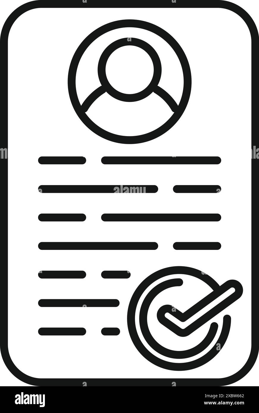 Human resources manager approving job application form with check mark ...