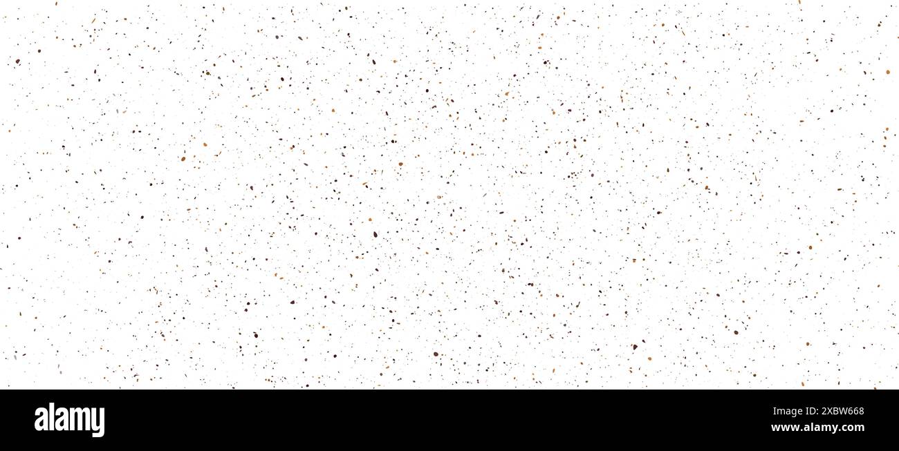 Coffee or chocolate powder, flying dust particles. Seamless white paper ...