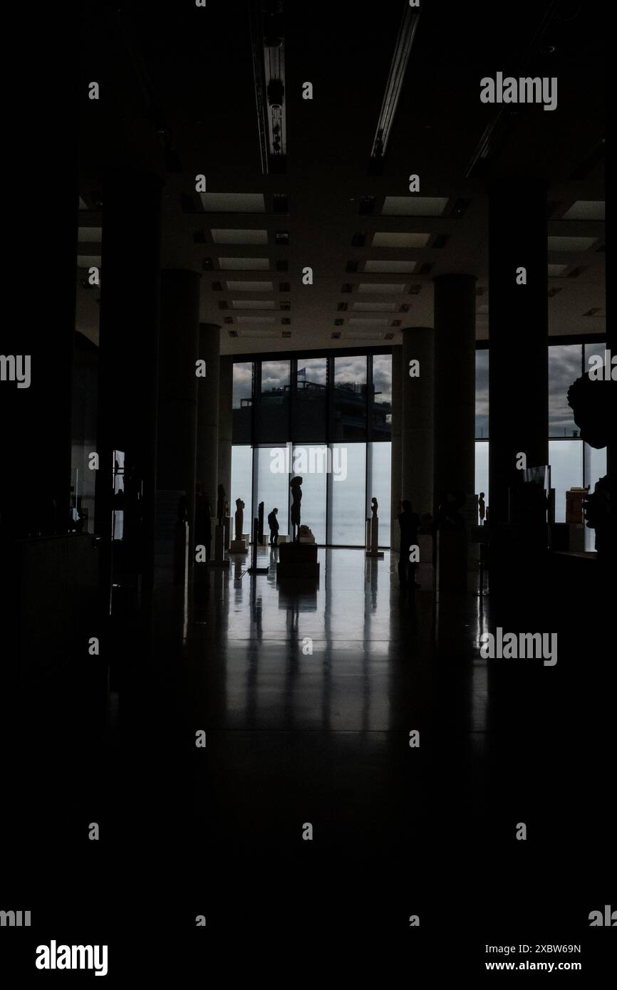 Statue of Greek antiquity on the first floor of the Acropolis museum ...