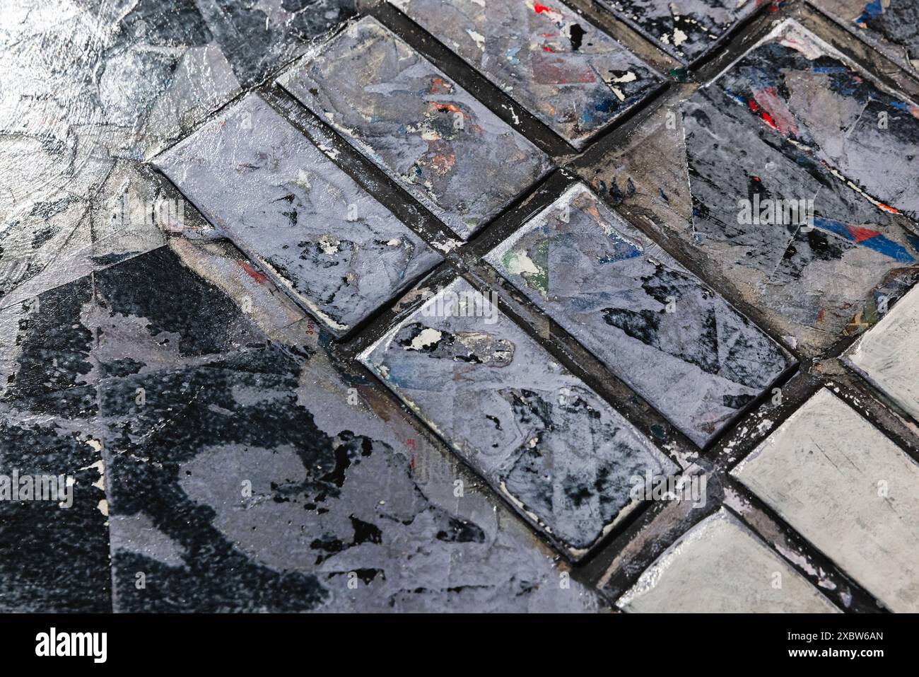 Abstract artistic background with chaotic brush strokes of an oil paint ...