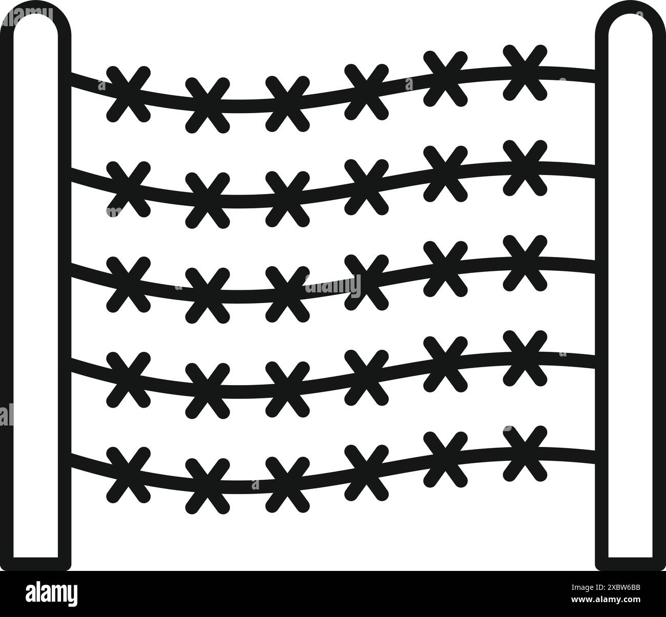 Barbed wire fence forming an impregnable barrier, symbolizing ...