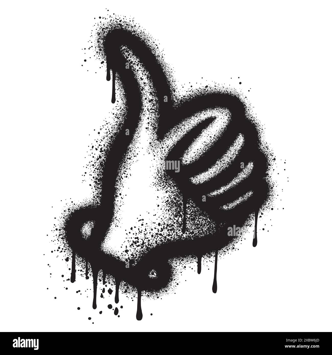 Spray Painted Graffiti Thumbs up icon Sprayed isolated with a white ...