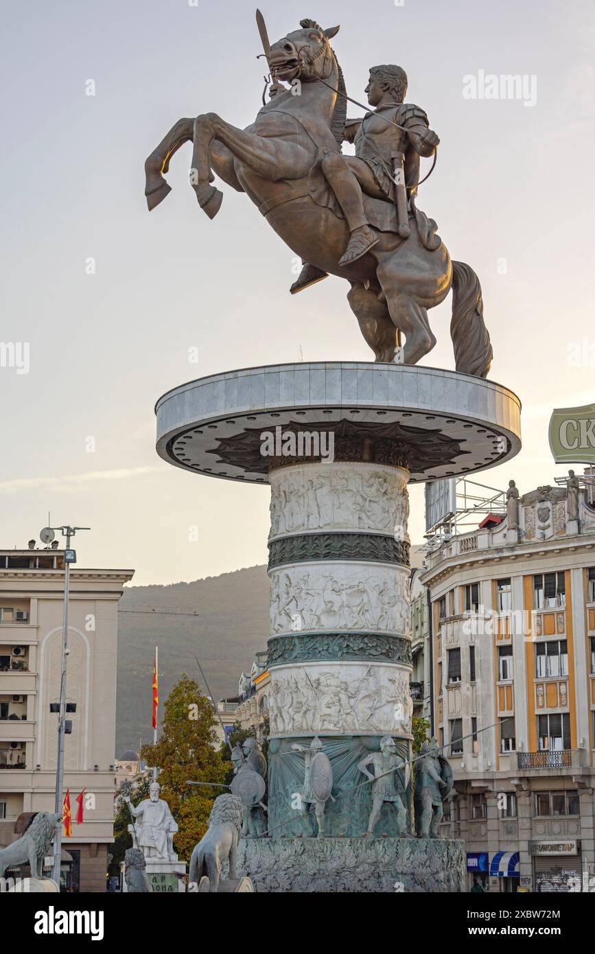 Skopje, North Macedonia - October 23, 2023: Equestrian Statue of ...