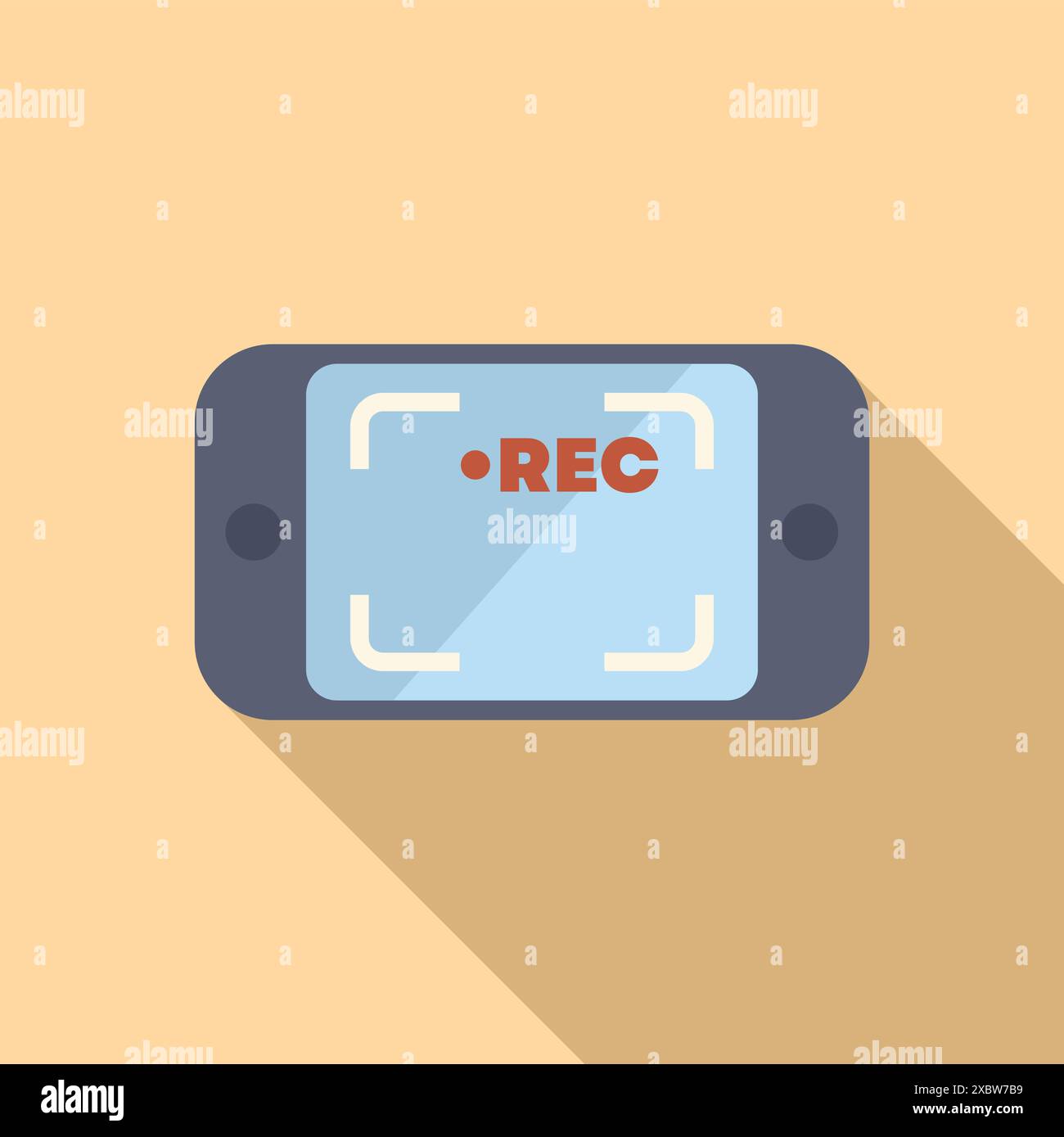 Smartphone is recording video with red rec symbol on screen Stock ...