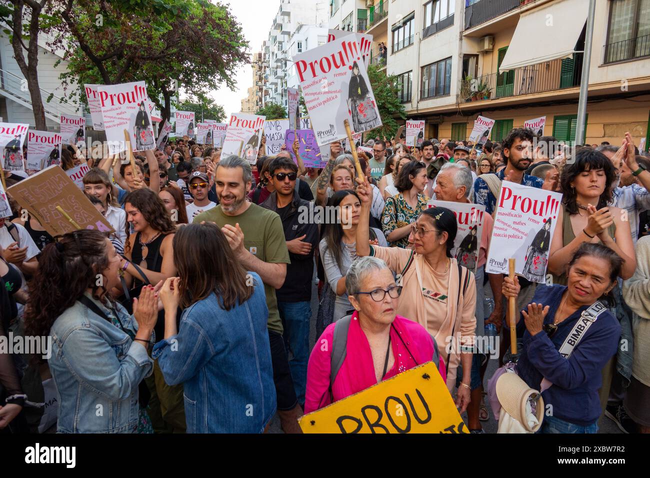 Picture dated May 24th show the demonstration against tourism in Ibiza ...