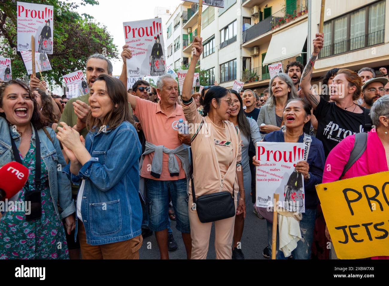 Picture dated May 24th show the demonstration against tourism in Ibiza ...