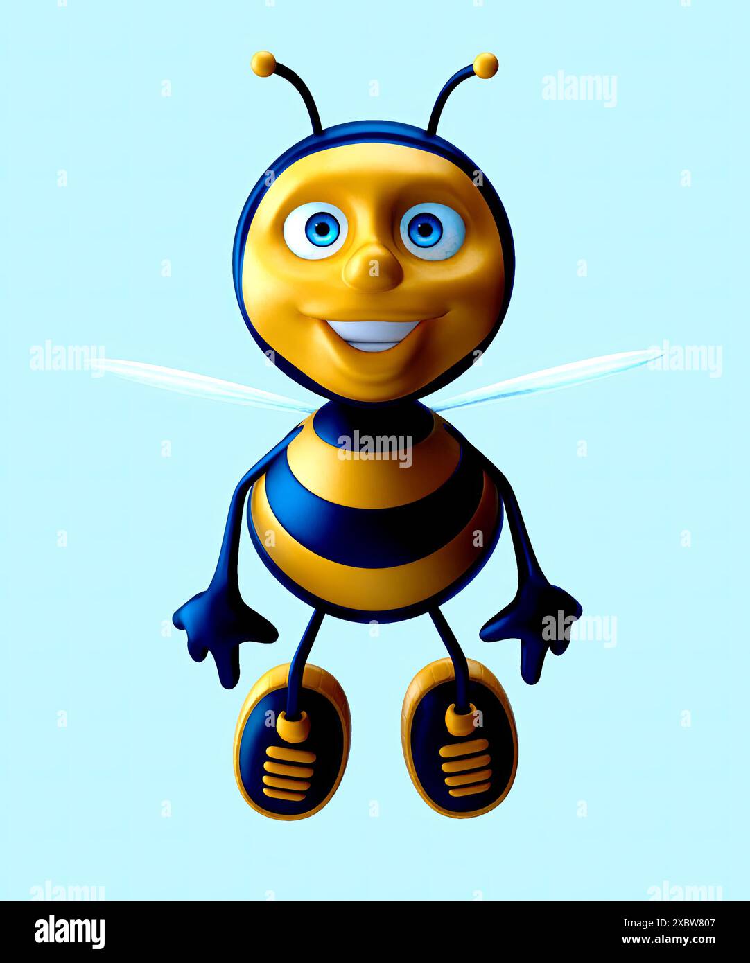 4K cartoon illustration of a fun Bee Stock Photo - Alamy