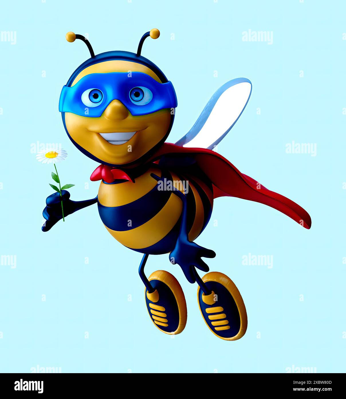 4K cartoon illustration of a fun super Bee Stock Photo - Alamy