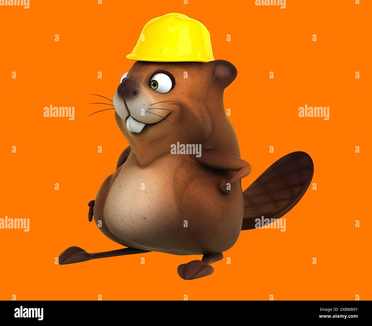 Fun 3D beaver saying hello Stock Photo - Alamy