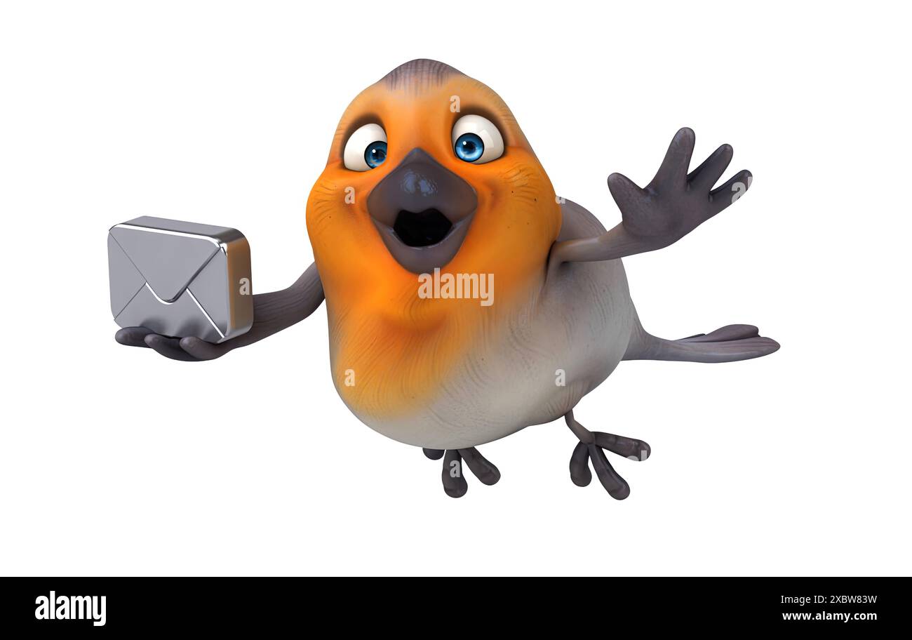 Fun 3D cartoon illustration of a red robin Stock Photo - Alamy