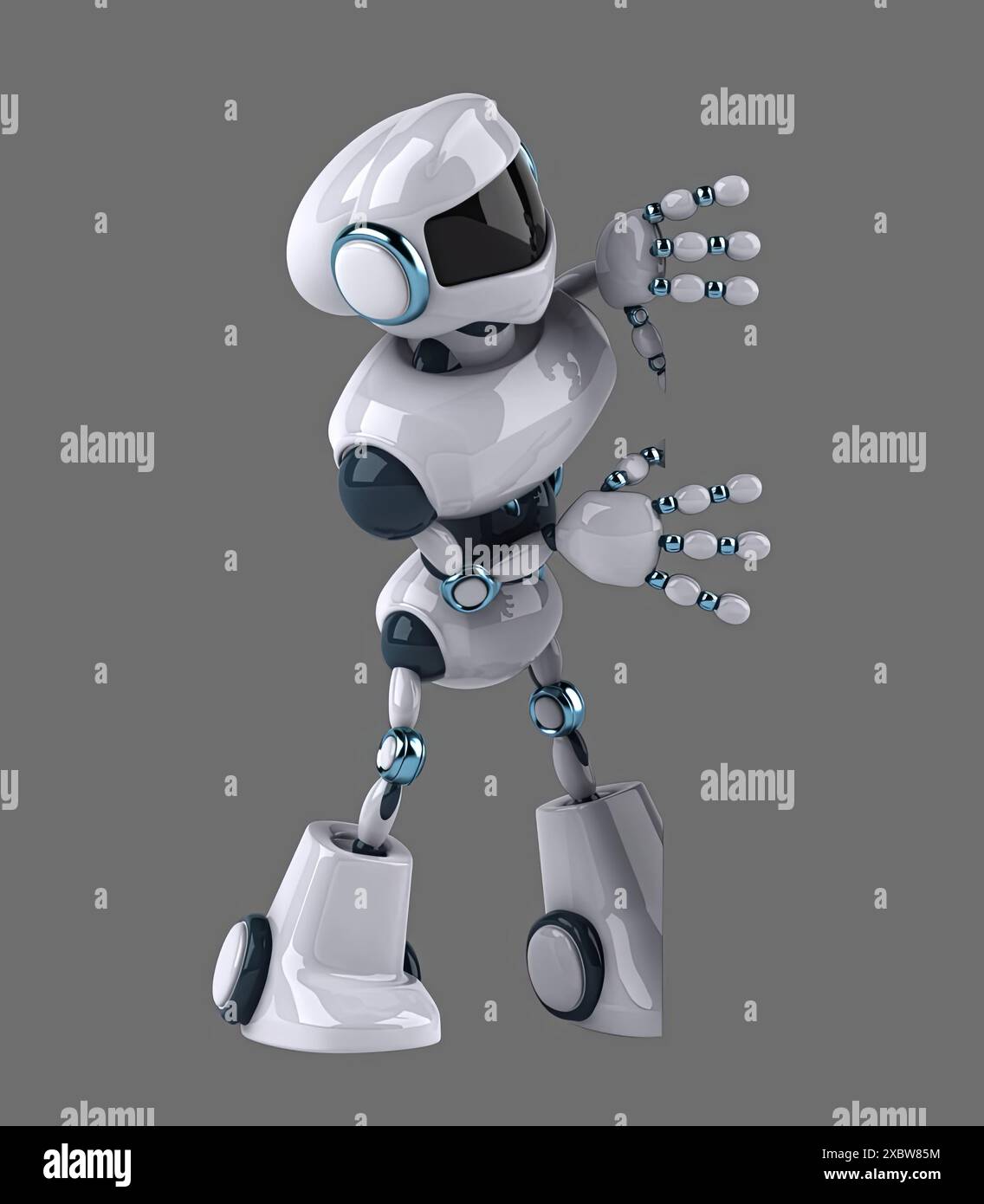 Fun 3D robot pulling a sign Stock Photo - Alamy
