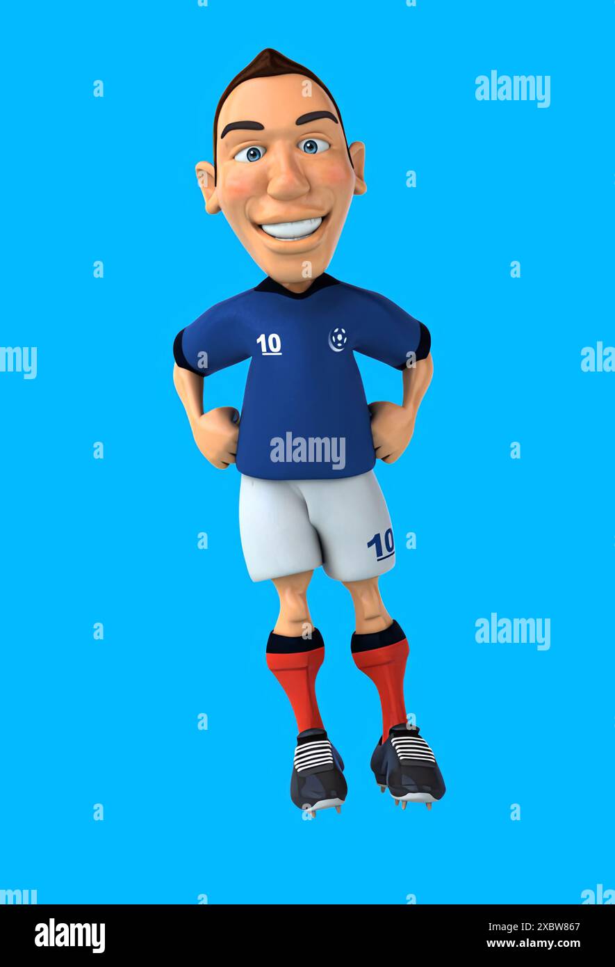 Fun cartoon football player with thumbs up and down Stock Photo - Alamy