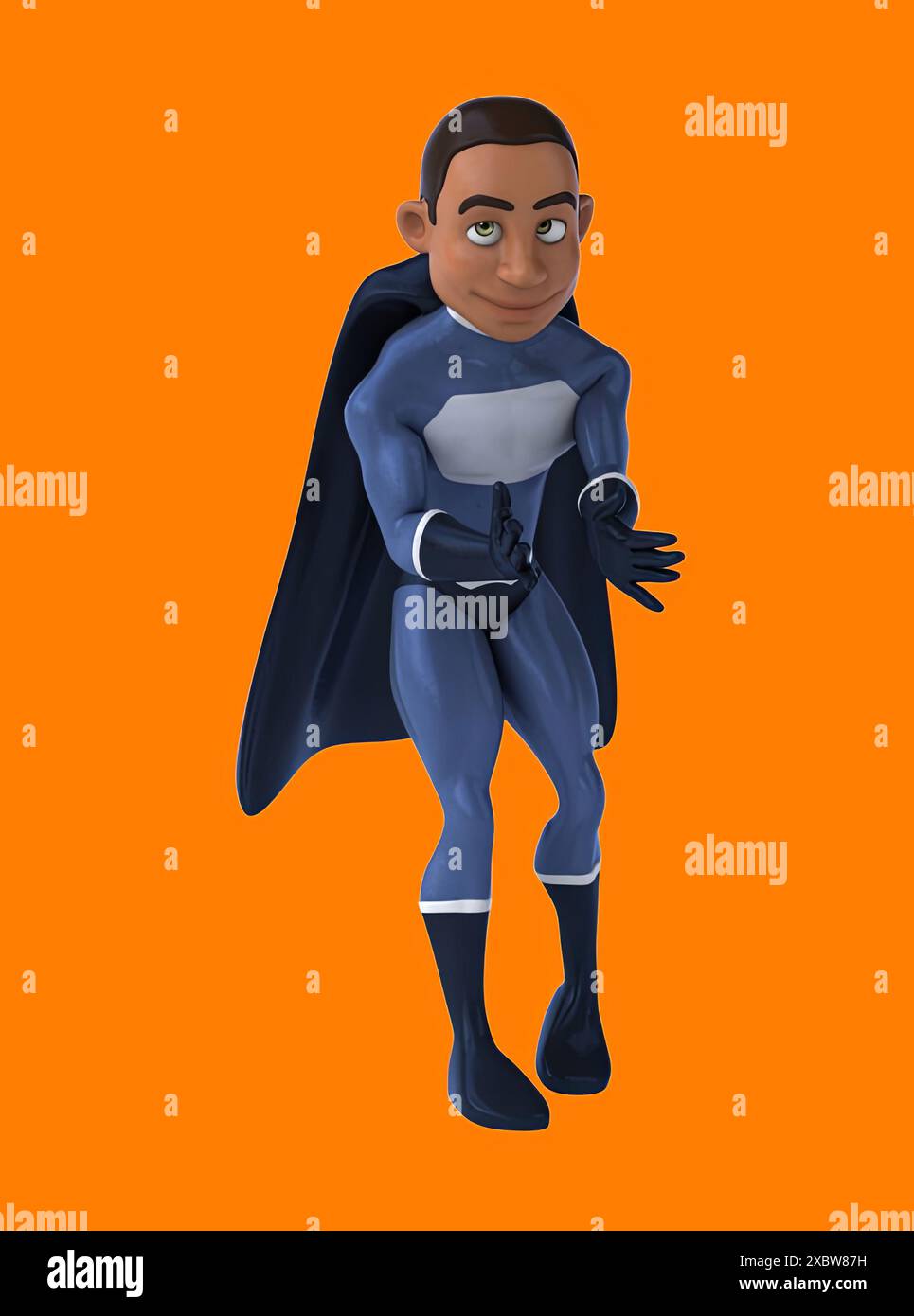 Fun 3D cartoon superhero clapping Stock Photo - Alamy