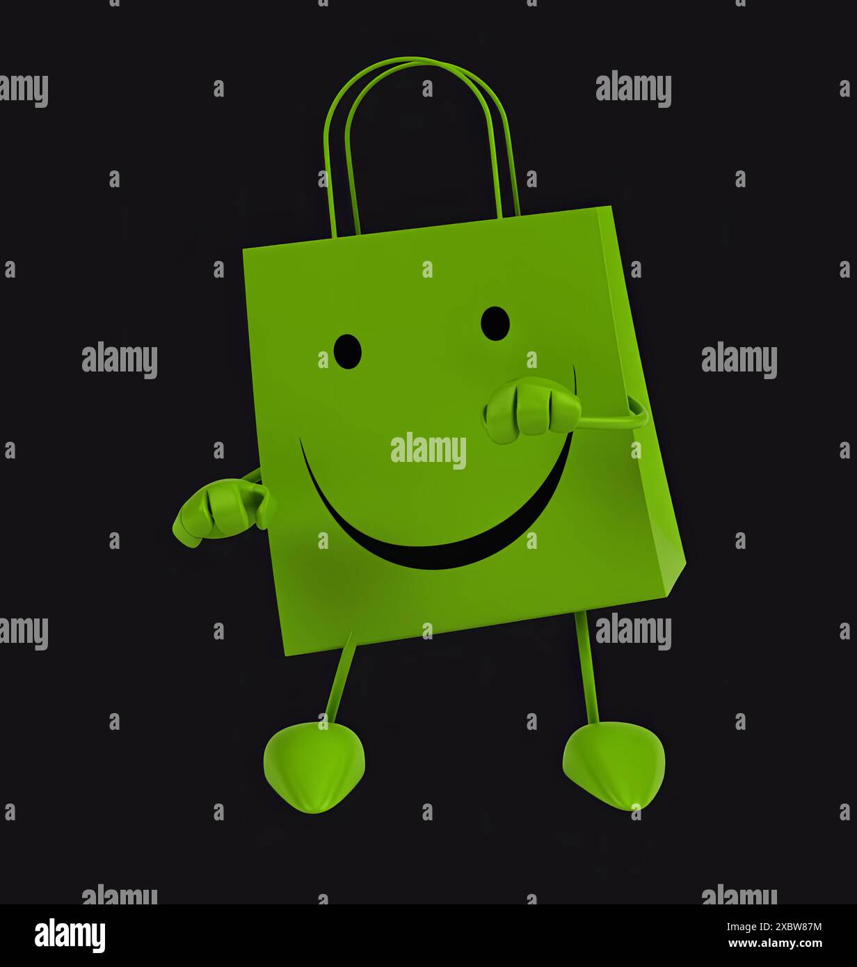 Fun 3D cartoon shopping bag dancing Stock Photo - Alamy