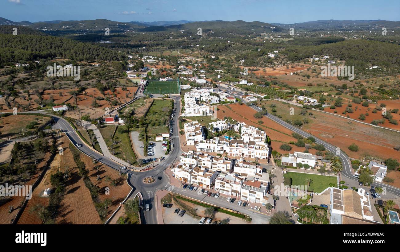 Picture dated May 2024 shows an aerial view of the town of San Carlos ...