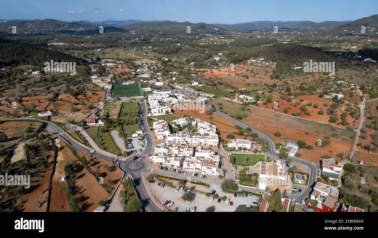 Picture dated May 2024 shows an aerial view of the town of San Carlos ...